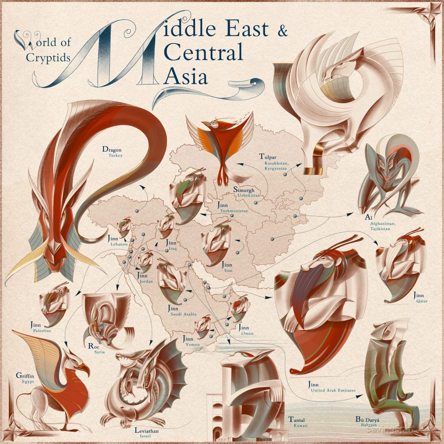 Map Shares Every Country's Most Famous Mythical Creature - Nerdist