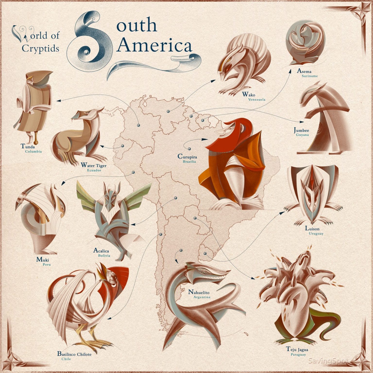 Map Shares Every Country's Most Famous Mythical Creature - Nerdist