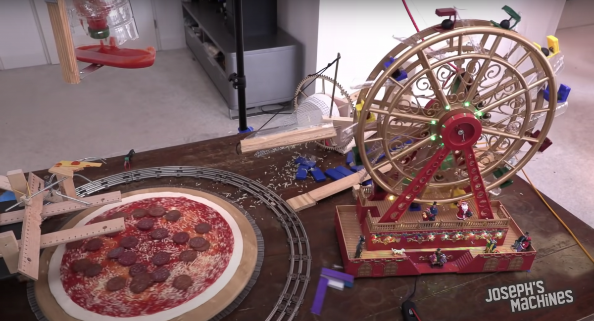 Pizza-Making Contraption Uses a Toy Train and Ferris Wheel - Nerdist