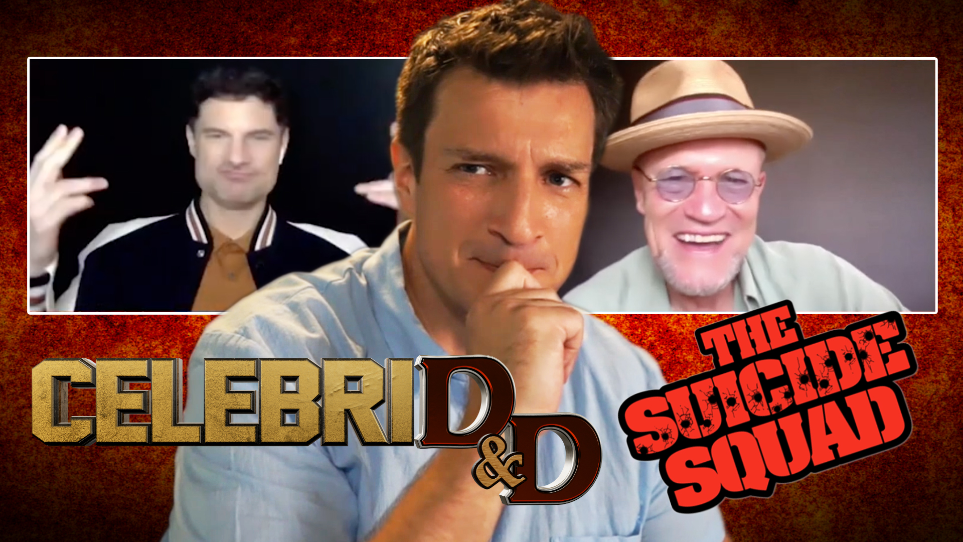 Celebridandd With The Suicide Squads Nathan Fillion Michael Rooker