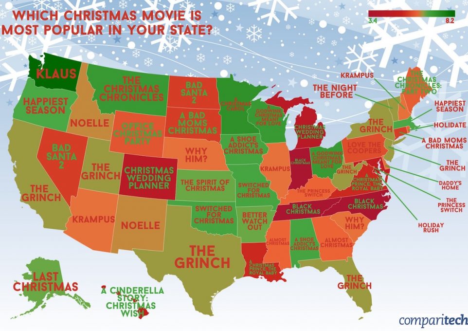 Map Shows Favorite Recent Christmas Movies in Each State - Nerdist