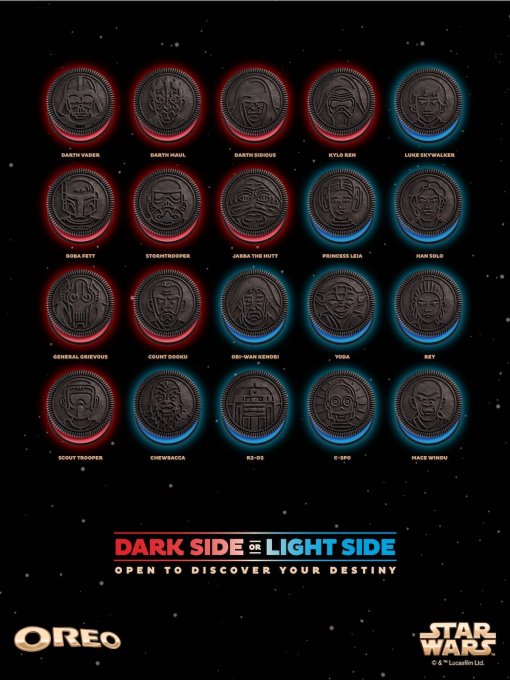 OREO's STAR WARS Cookies Come in Mystery Light and Dark Side Packs ...